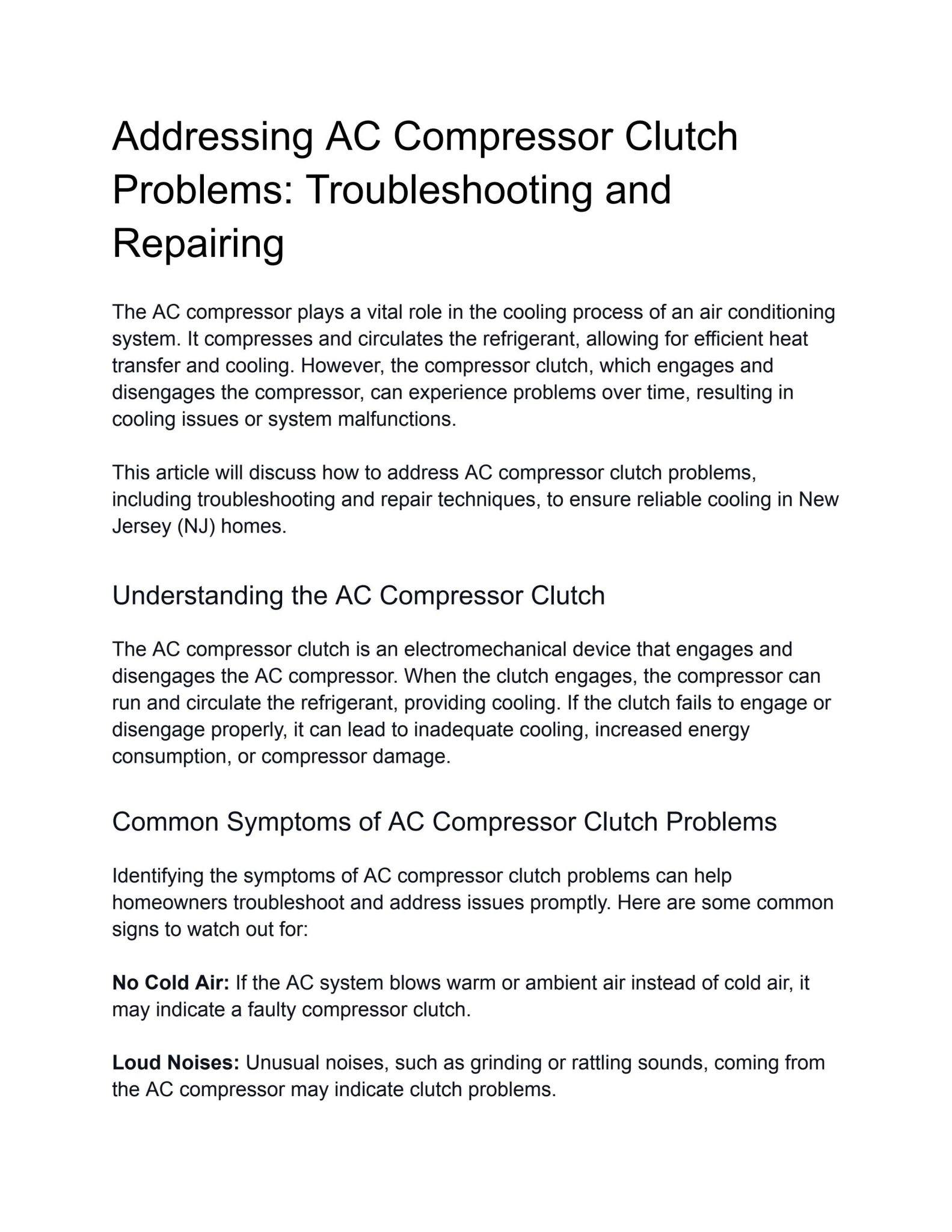 Ac Compressor Engaging And Disengaging: Troubleshooting Tips - Air ...