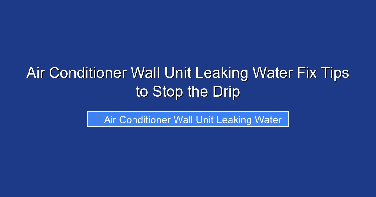 Air Conditioner Wall Unit Leaking Water Fix Tips to Stop the Drip - Air ...