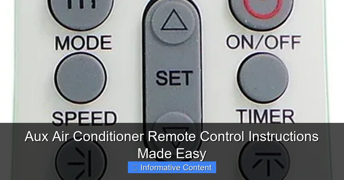 Aux Air Conditioner Remote Control Instructions Made Easy - Air Conditioner