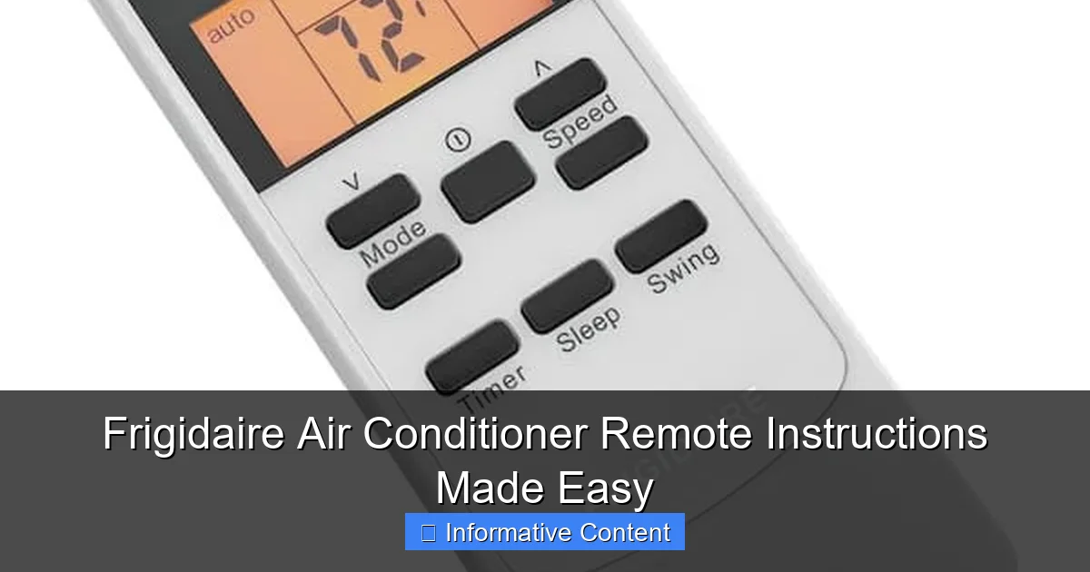 Frigidaire Air Conditioner Remote Instructions Made Easy - Air Conditioner