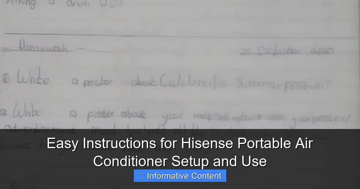 Easy Instructions for Hisense Portable Air Conditioner Setup and Use ...