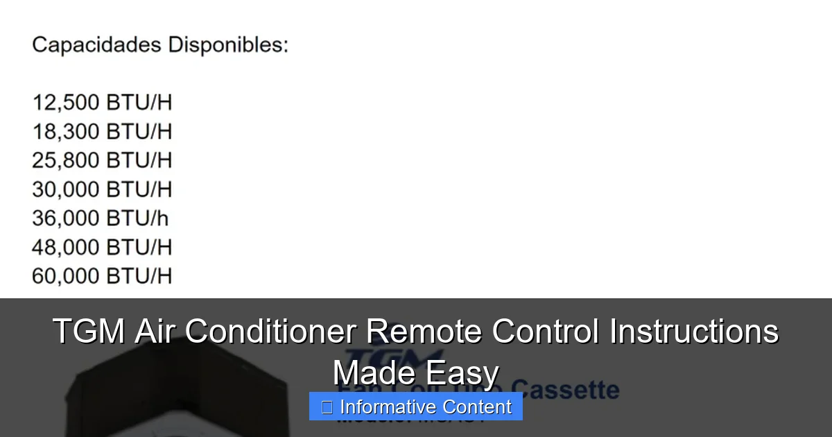 TGM Air Conditioner Remote Control Instructions Made Easy - Air Conditioner