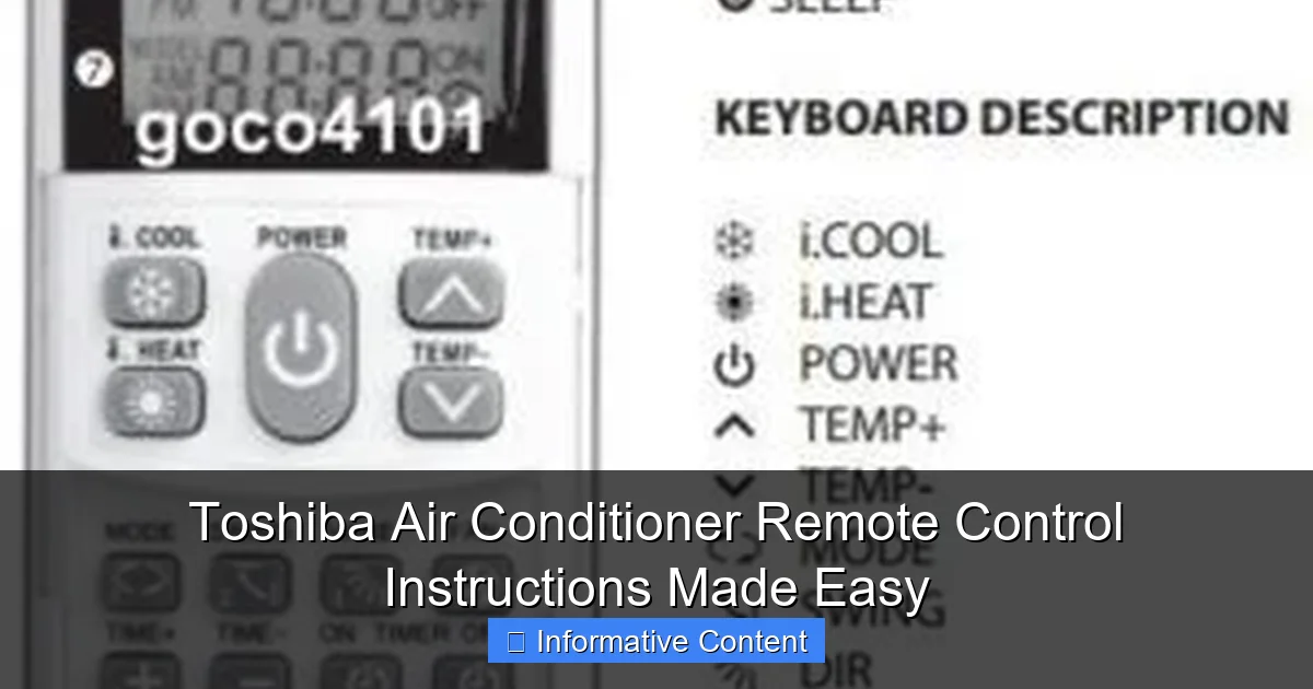Toshiba Air Conditioner Remote Control Instructions Made Easy - Air ...